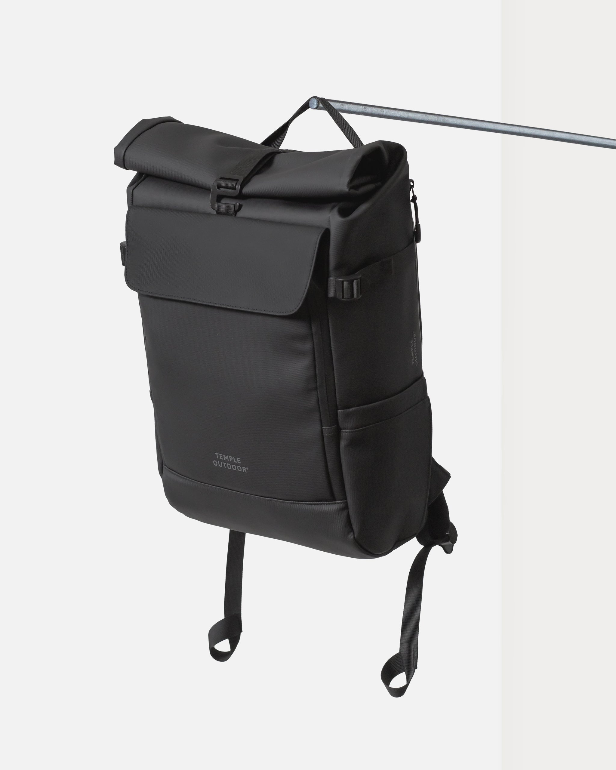 Roll Top Backpack - Black - Waterproof